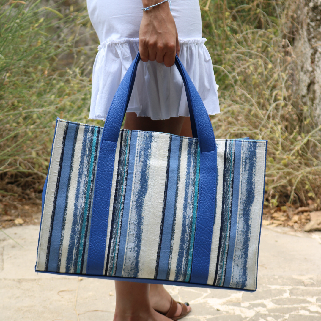 MultiBlue Striped, Light Blue Nileh - XL – Boutique Beyrouth: Handmade ...